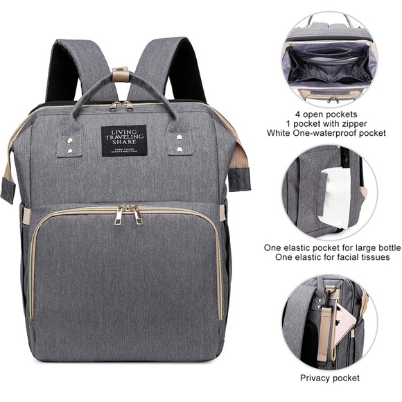 Bags | Diaper Bag Backpack Wchanging Station Bassinet | Poshmark